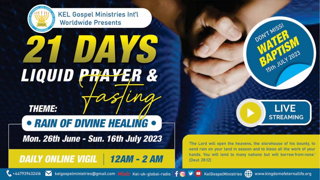 21 Days Liquid Prayer & Fasting – Rain of Divine Healing - Kingdom Of ...